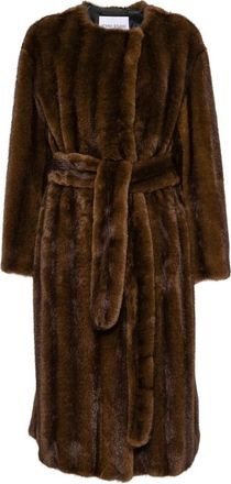 STAND Miranda Belted Faux-fur Coat