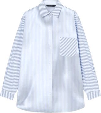A|X Armani Exchange Femme, Blouses et Chemises, Bleu, Taille: 40 FR Chemise ray&eacute;e surdimensionn&eacute;e