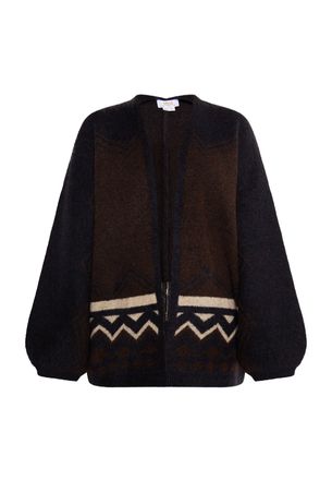 Usha Strickcardigan Damen Braun Mehrfarbig