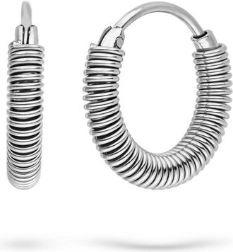 Liebeskind BERLIN Twist Creole - Creole aus Edelstahl - Silber - 1,7 cm - Scharnierverschluss - wasserfest & hautfreundlich