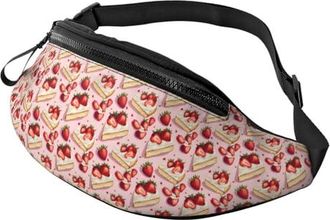 Generic Impression De G&acirc;teaux Aux Fraises Sac &Agrave; Bandouli&egrave;re Polyvalent Sac Banane L&eacute;ger Poche Poitrine Pour Shopping Femme Homme 14X35Cm
