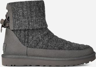 UGG Classic Mini Cabelle Knit Boot für Damen in Moon Gray, Größe Wildleder/Strick
