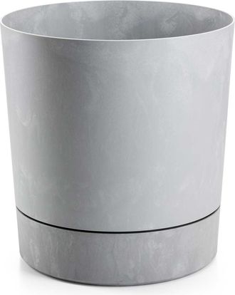 HowHomely Blumentopf mit Untersetzer | Wetterfest Blumen&uuml;bertopf 35x36,8 cm | Langlebige und Leichte &Uuml;bertopf in Grau Betonoptik f&uuml;r Deko Wohnzimmer Garten oder