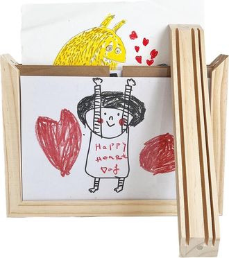 Generic Wooden Kids Art Frame - Real Wood Changeable Display, Wall-Mount Photo Holder | Front-Opening Magnet Feature, Size 20&times;15 Cm & 35&times;26 Cm Frame For Class