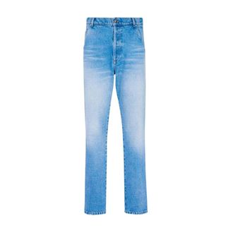 Balmain Homme, Jeans, Bleu, Taille: W34 Jean coupe droite en coton bleu