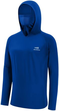 Bassdash UPF 50+ Herren T-Shirt Langarm Angelhemd mit Maske UV Schutz Neck Gaiter Hoodie mit Daumenloch