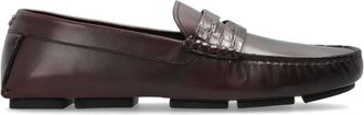 Dolce & Gabbana Homme, Chaussures, Rouge, Taille: 44 EU Mocassin Driver en cuir de veau avec empi&egrave;cements en crocodile
