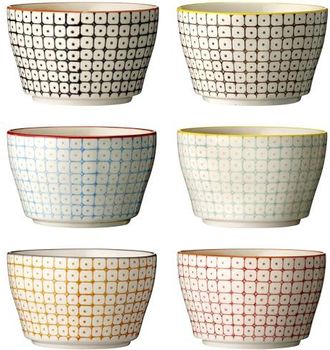 Bloomingville Schalen Carla, rot orange blau gr&uuml;n, Keramik, 6er Set, 11cm