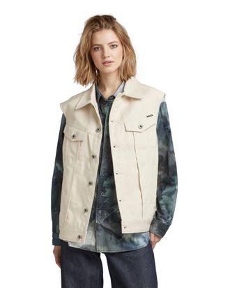 G-Star RAW Damen Oversized Denim Weste Evergreen