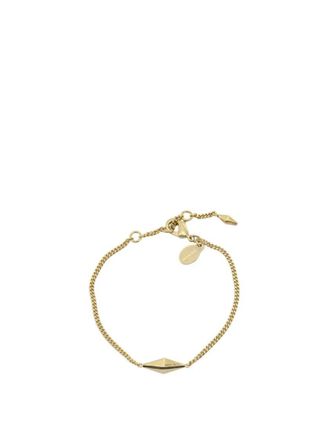 Jimmy Choo London Armband - Delicate Gold Bracelet With Elongated Diamond Char - Gr. ONE SIZE - in Mehrfarbig - f&uuml;r Damen