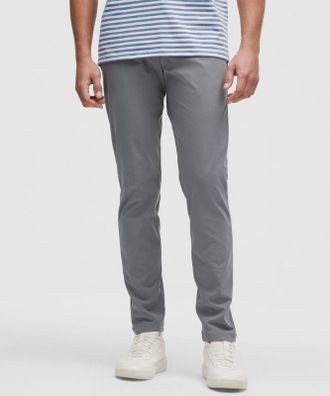lululemon ABC Hose im Slim Fit mit 5 Taschen Warpstreme f&uuml;r M&auml;nner - 76 cm - Gr&ouml;&szlig;e 28 in Solar Grey