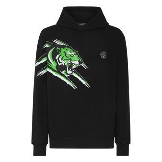 Plein Sport Homme, Sweatshirts et sweats &agrave; capuche, Noir, Taille: L Sweat &agrave; capuche SweaT-shirt Tiger