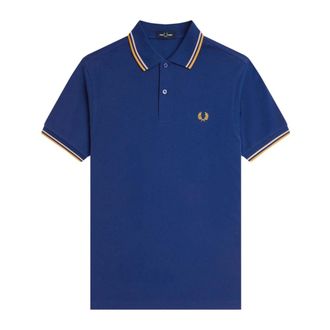 Fred Perry Gestreiftes Poloshirt mit Iconic Stickerei - - Tops - Herren - Blau - 2XL
