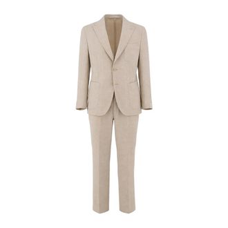 Eleventy Einfarbiges Anzugset mit einfachem Revers - - Suits - Herren - Beige - L