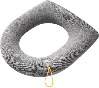 Lurrose Weicher Waschbarer Toilettensitzbezug mit Griff Passend Gepolstert rutschfest Komfortables Sitzkissen für Ganzjährigen Gebrauch im Badezimmer