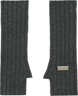 Margaux Lonnberg Lisa ribbed gloves - Grau