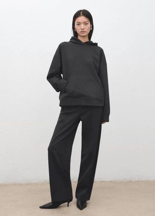Mango Meliertes Kapuzen-Sweatshirt mittelgrau meliert - Damen - S - MANGO