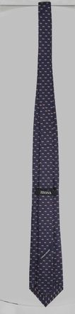 Ermenegildo Zegna Mulberry Silk Jacquard Necktie - Blue
