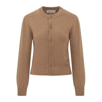 Ami Femme, Pulls, Beige, Taille: 40 FR Cardigans
