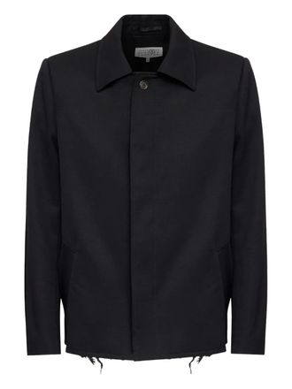 Maison Margiela Hemdjacke mit ausgefranstem Saum - Schwarz