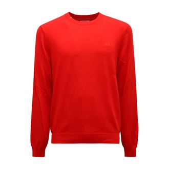 Sun 68 Homme, Pulls, Rouge, Taille: M K44101 Round Solid Sweater