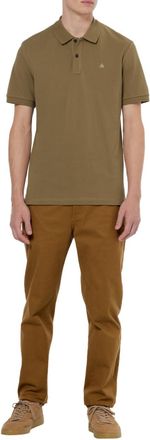 Scotch & Soda Mens Seasonal core-Logo Pique Polo Shirt, Golden Brown, XXL