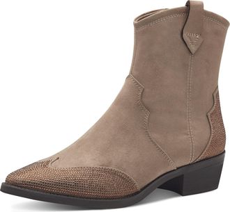 Marco Tozzi Damen Stiefeletten mit Absatz Cowboy Spitz, Braun (Taupe), 40 EU