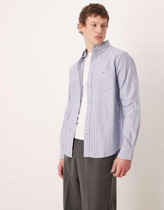 GANT Regular-Fit-Hemd in Blau mit Nadelstreifen