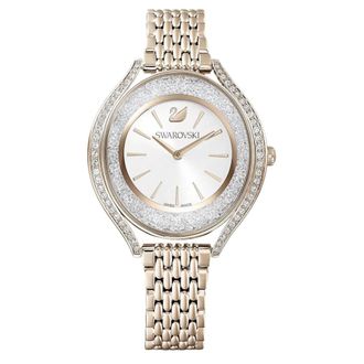 Swarovski Femme, Accessoires, Jaune, Taille: ONE Size Montre-Bracelet pour Femme Crystalline Aura Montre Production Suisse, Bracelet en Métal, Couleur Or, Finit