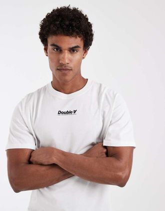 Wood Wood T-Shirt aus 100% Baumwolle in Wei&szlig; mit Ass-Roller-Logo
