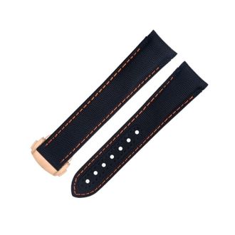 Generic 20 mm Schwarze orangefarbene Linie hochdichtes Nylon-Uhrenarmband mit gebogenem Ende, f&uuml;r 300 Planet Ocean, f&uuml;r Armband AT150, f&uuml;r Serienersatz