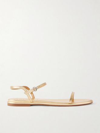 Aeyde Nettie Metallic Leather Sandals - Gold