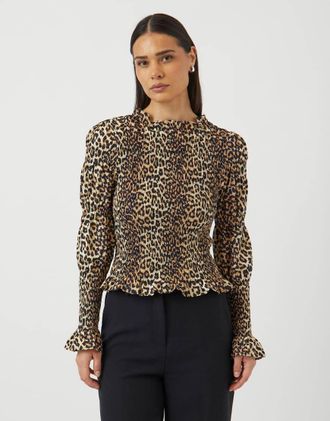 Vero Moda Blouse smock&eacute;e - Nomade-Neutral