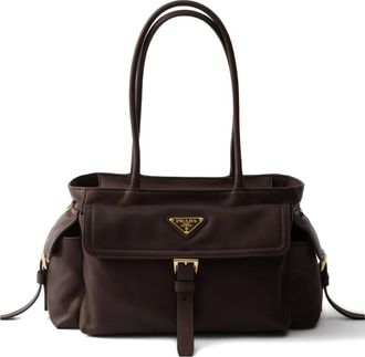 Prada cabas Explore en cuir médium - Marron