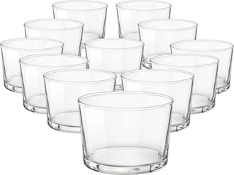Bormioli Rocco BODEGA - Set aus 12 Bechern aus gehärtetem Glas, Widerstandsfähiges Glas, Leicht, Spülmaschinenfest, Made in Italy, Geschirr, Fassungsvermögen 370 ml,
