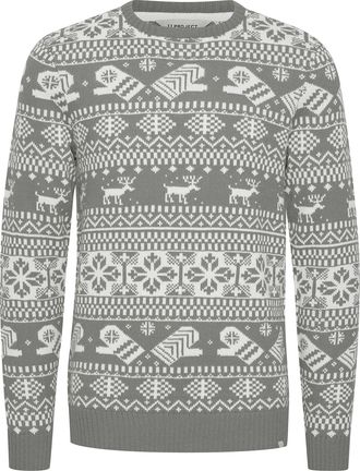 11 Project PRUwe Herren Weihnachtspullover Strickpullover, Größe:2XL, Farbe:Zink Mix (200275)