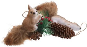 Amosfun 2 Stück Realistischer Eichhörnchen Anhänger aus Leichtem Weihnachtsbaumschmuck für Innen und Außen Vielseitige Festliche Deko für Party Kamin Garten u