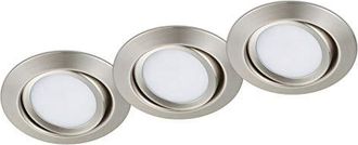 Trio Leuchten LED Einbauleuchten Rila 3er-Set 650310307, Metall Nickel matt, inkl. 3x x 5 Watt LED