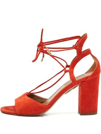Aquazzura block-heel ankle-strap sandals - Orange