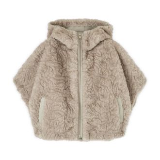 Motivi Kapuze Umhang mit Pl&uuml;sch-Effekt - - Jackets - Damen - Beige - M