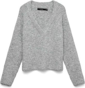 Vero Moda Strickpullover VMNOVAH RIB LS V-NECK PULLOVER