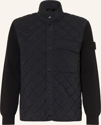 Stone Island Steppjacke Ghost Im Materialmix schwarz