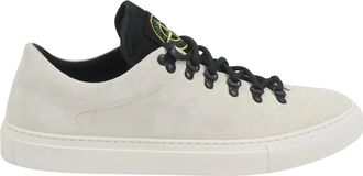 Stone Island Homme, Chaussures, Beige, Taille: 41 EU Baskets &agrave; lacets en cuir su&eacute;d&eacute;