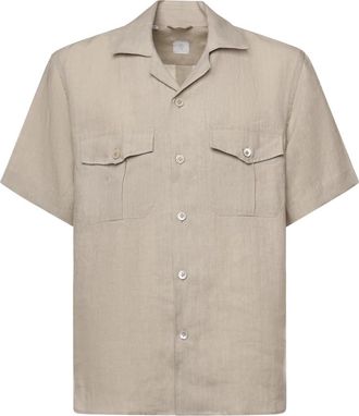Eleventy Homme, Chemises, Beige, Taille: 3XL Chemise &agrave; Manches Courtes