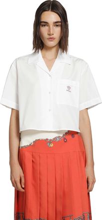 Versace Cotton Poplin Crop Shirt