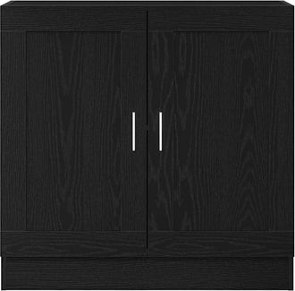 Generic B&uuml;cherschrank mit 2 T&uuml;ren, Moderner Aufbewahrungsschrank aus Holzwerkstoff, Freistehendes B&uuml;cherregal f&uuml;r Wohnzimmer, Heimb&uuml;ro und Arbeitszimmer (Schw