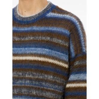 Isabel Marant Brushed Virgin Wool Striped Sweater - Blue