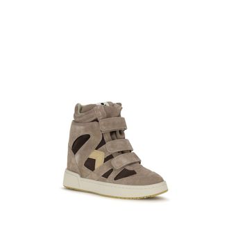 Isabel Marant Womens Beige Calf Leather Bos Taurus High Top Sneakers