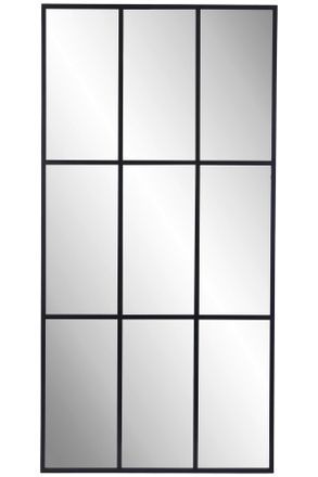 Landscape Wandspiegel, Schwarz, Metall, Glas, Holzwerkstoff, rechteckig, 100x200x3 cm, Reach, Bsci, senkrecht und waagrecht montierbar, Spiegel, Wandspiegel