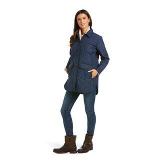 Ariat Womens Belmont Shirt Jacket Long Sleeve in Navy, Size X-Small, by Ariat